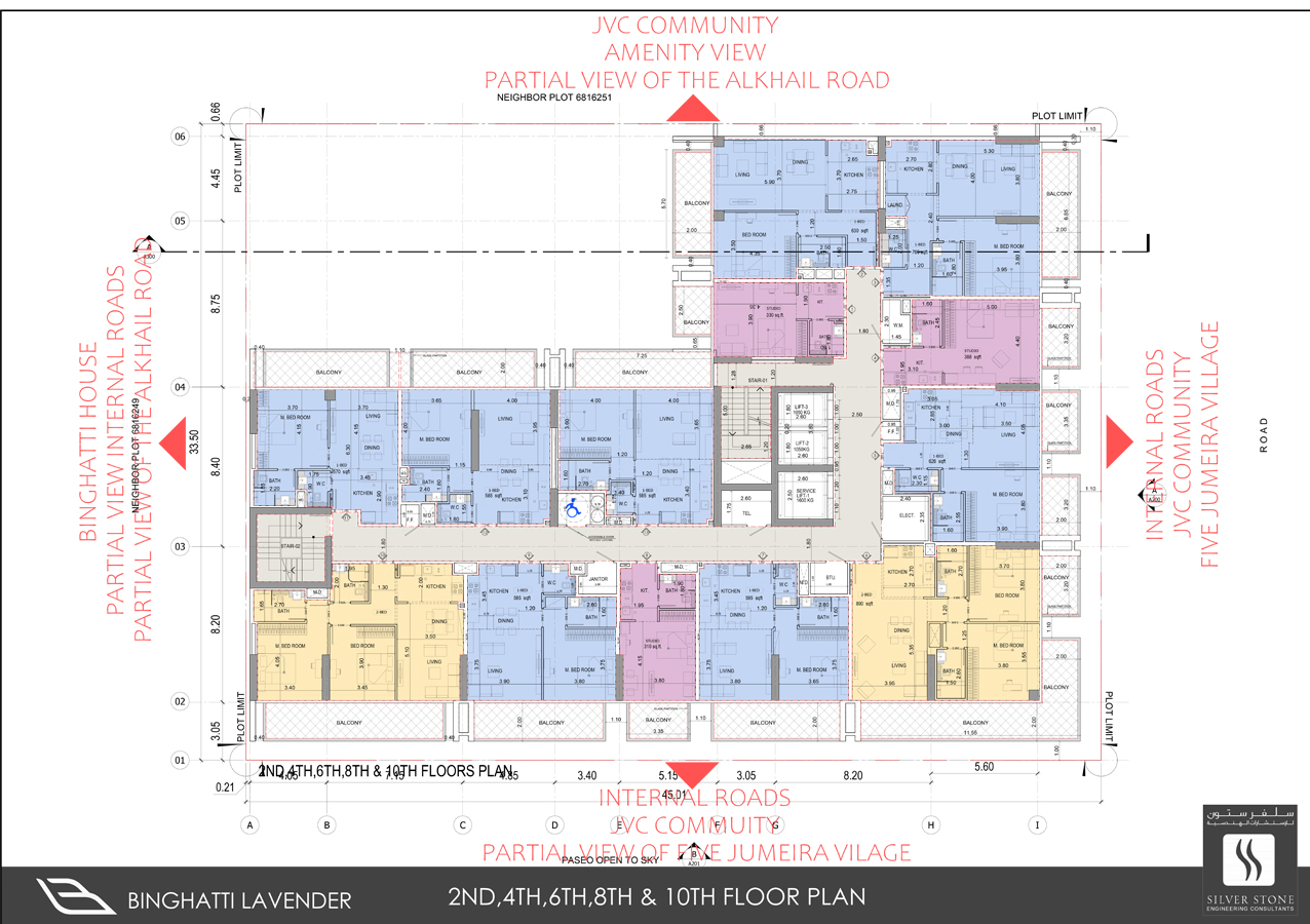 Binghatti Lavender Floor Plan | 1 & 2 Bedroom Apartments at JVC