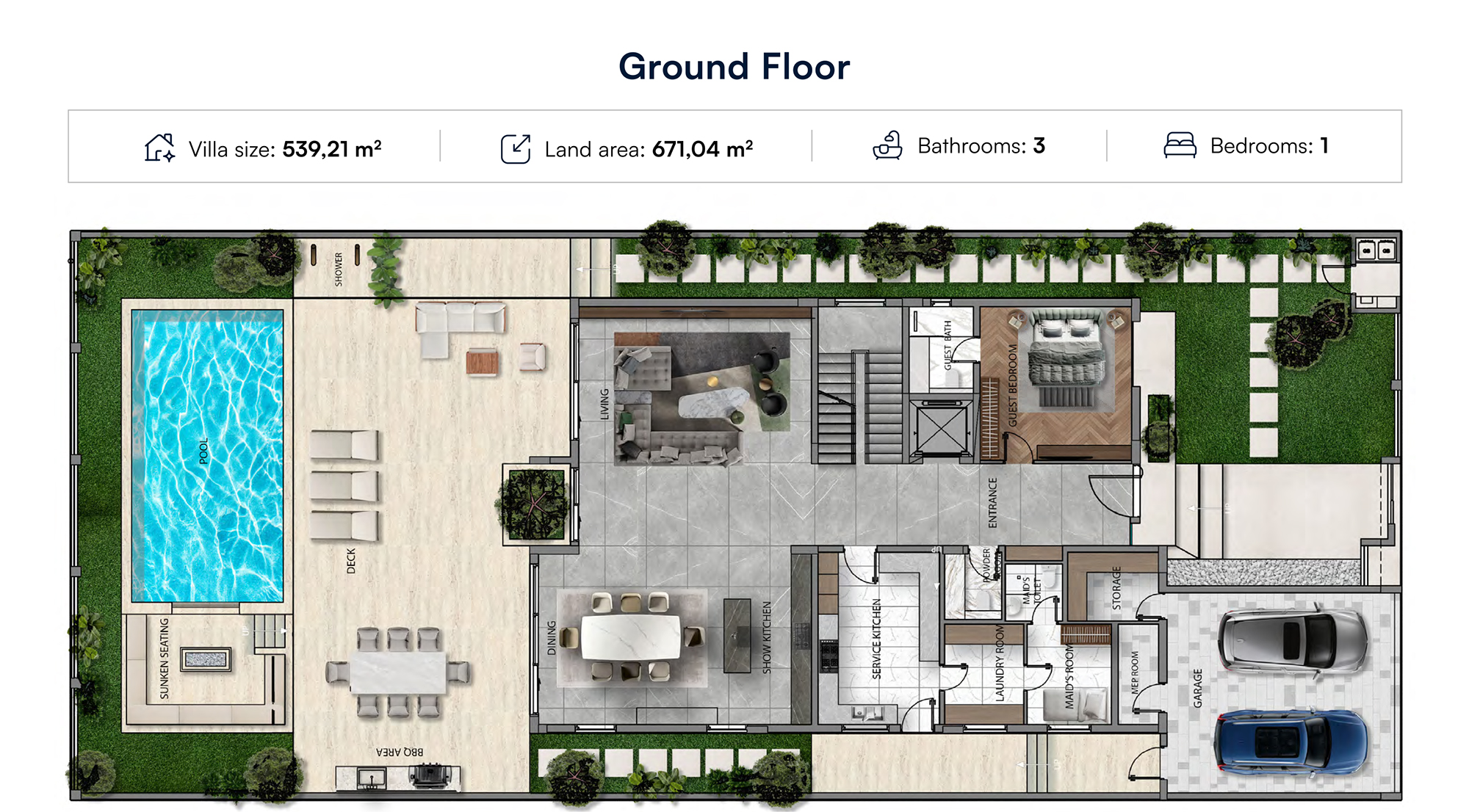 Waterfront Villa Floor Plan by Alexander, Dubai